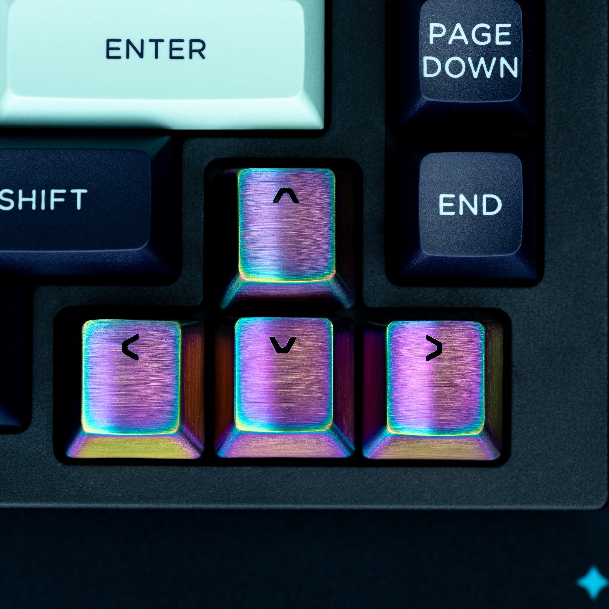 Brushed Iridescent Steel Metal Arrow Keys – PhaseByte